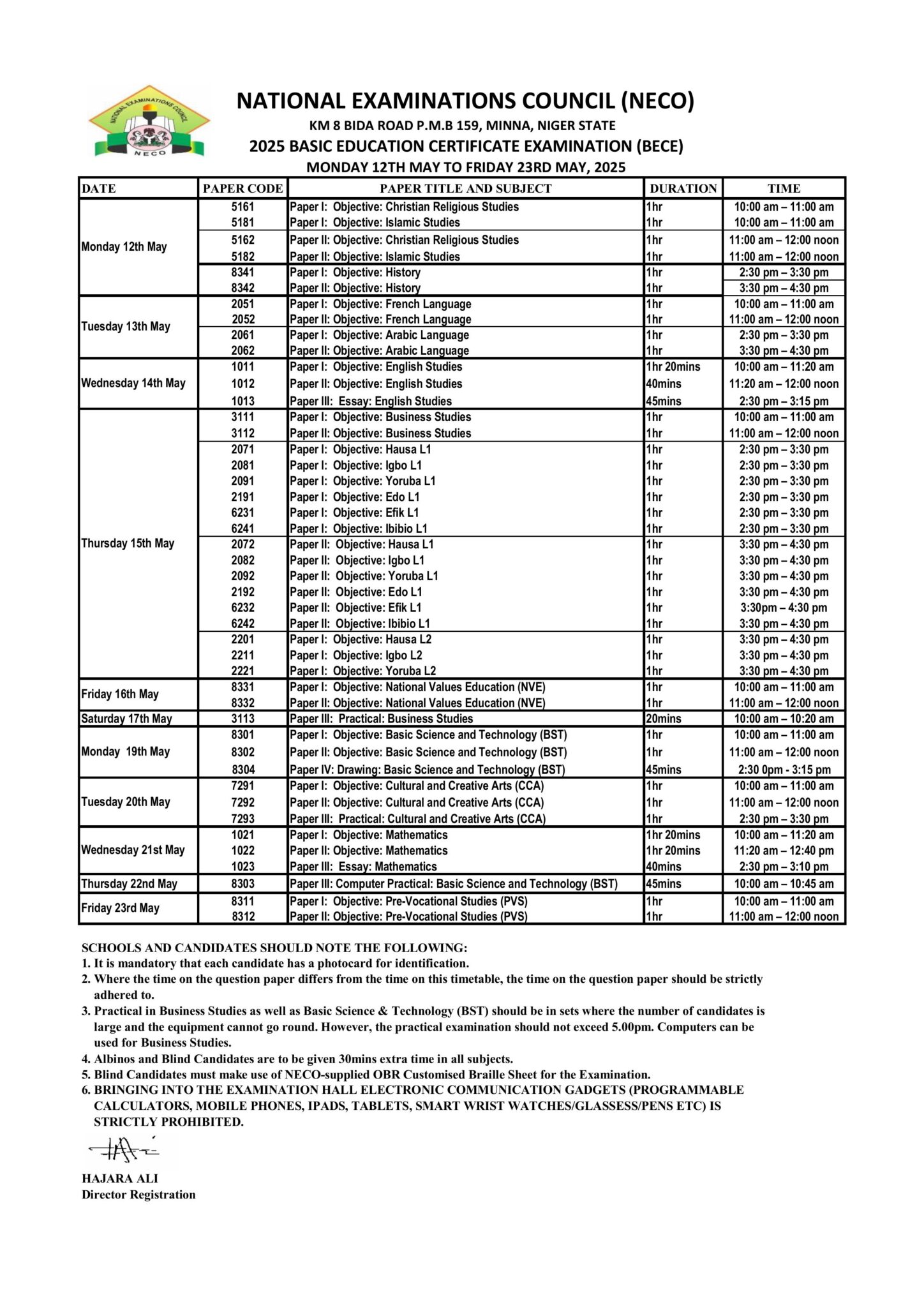Junior Waec Time Table 2026/2027 & BECE Timetable 2026/2027 (DOWNLOAD PDF)